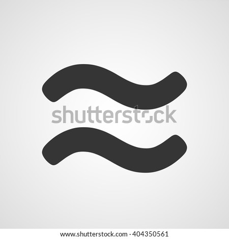 Approximately Equal Symbol. Two Waves Vector Icon - 404350561