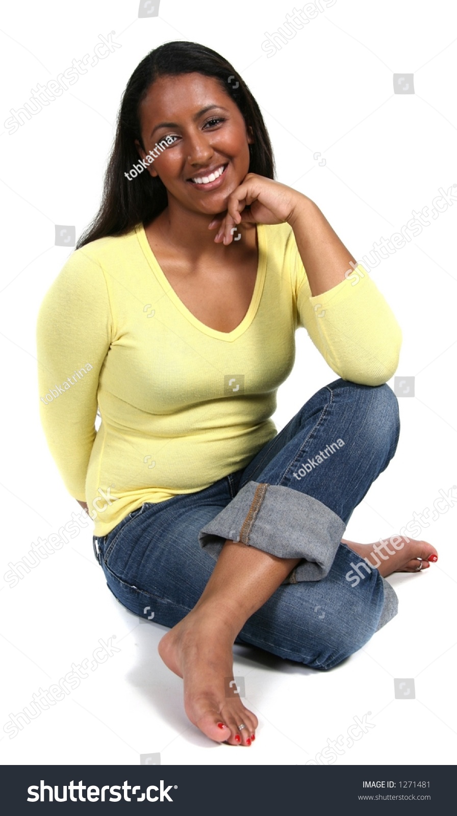 Beautiful Barefoot Woman Smiling Happily Stock Photo 1271481 - Shutterstock Beautiful Barefoot Woman Smiling Happily Stock Photo 1271481 - Shutterstock