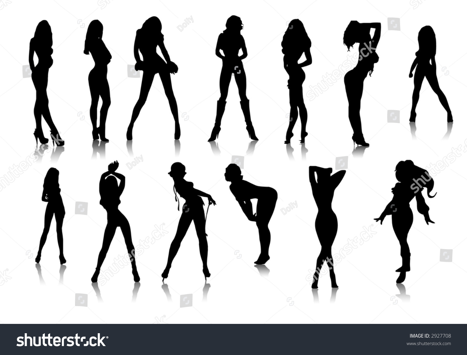 Black Sexy Girls Iconsvector Stock Illustration 2927708 Shutterstock
