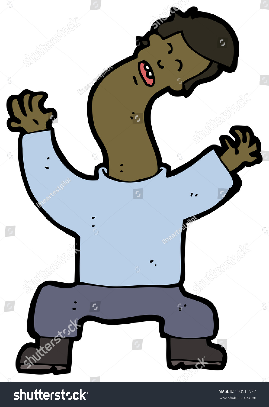 Cartoon Man Bent Long Neck Stock Illustration 100511572 Shutterstock