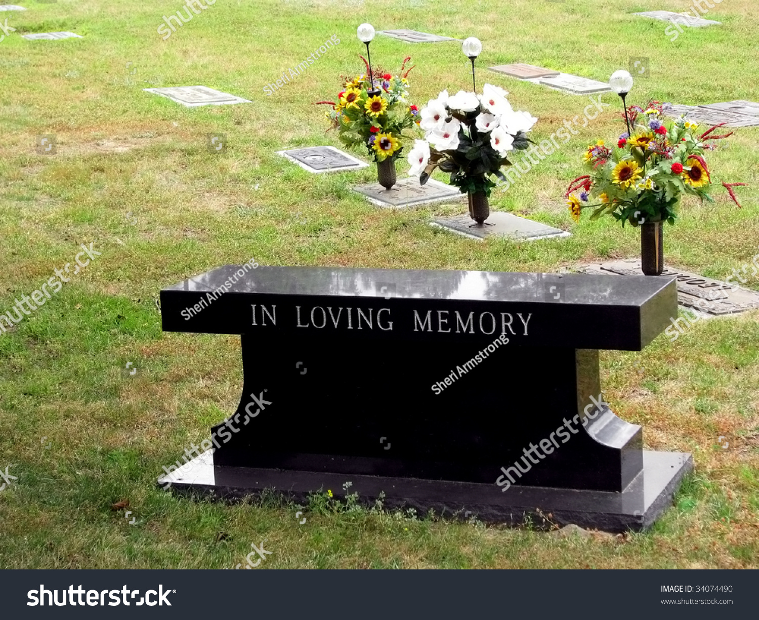 Cemetery Grave Tombstone Engraved In Loving Memory Stock Photo 34074490 ... Cemetery Grave Tombstone Engraved In Loving Memory Stock Photo 34074490 ...
