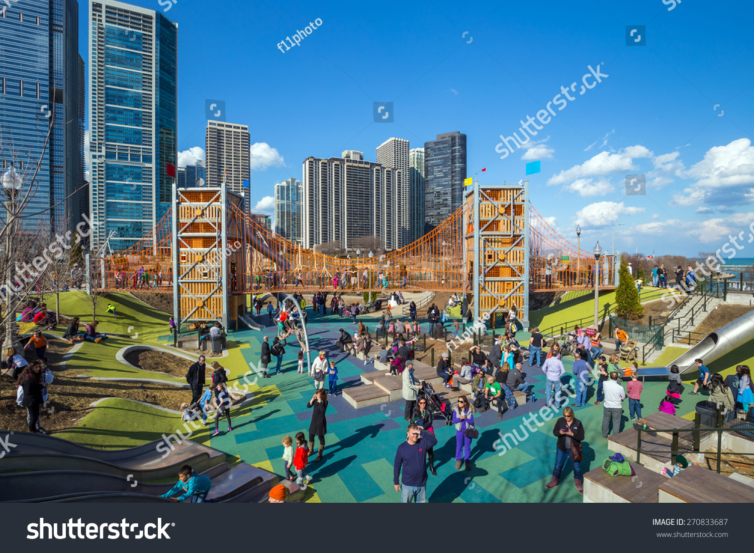 Chicago - April 10 : Downtown'S Newest Playground: Maggie Daley Park On ... Chicago - April 10 : Downtown'S Newest Playground: Maggie Daley Park On ...
