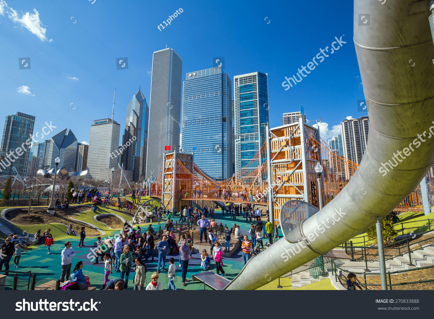 Chicago - April 10 : Downtown'S Newest Playground: Maggie Daley Park On ... Chicago - April 10 : Downtown'S Newest Playground: Maggie Daley Park On ...