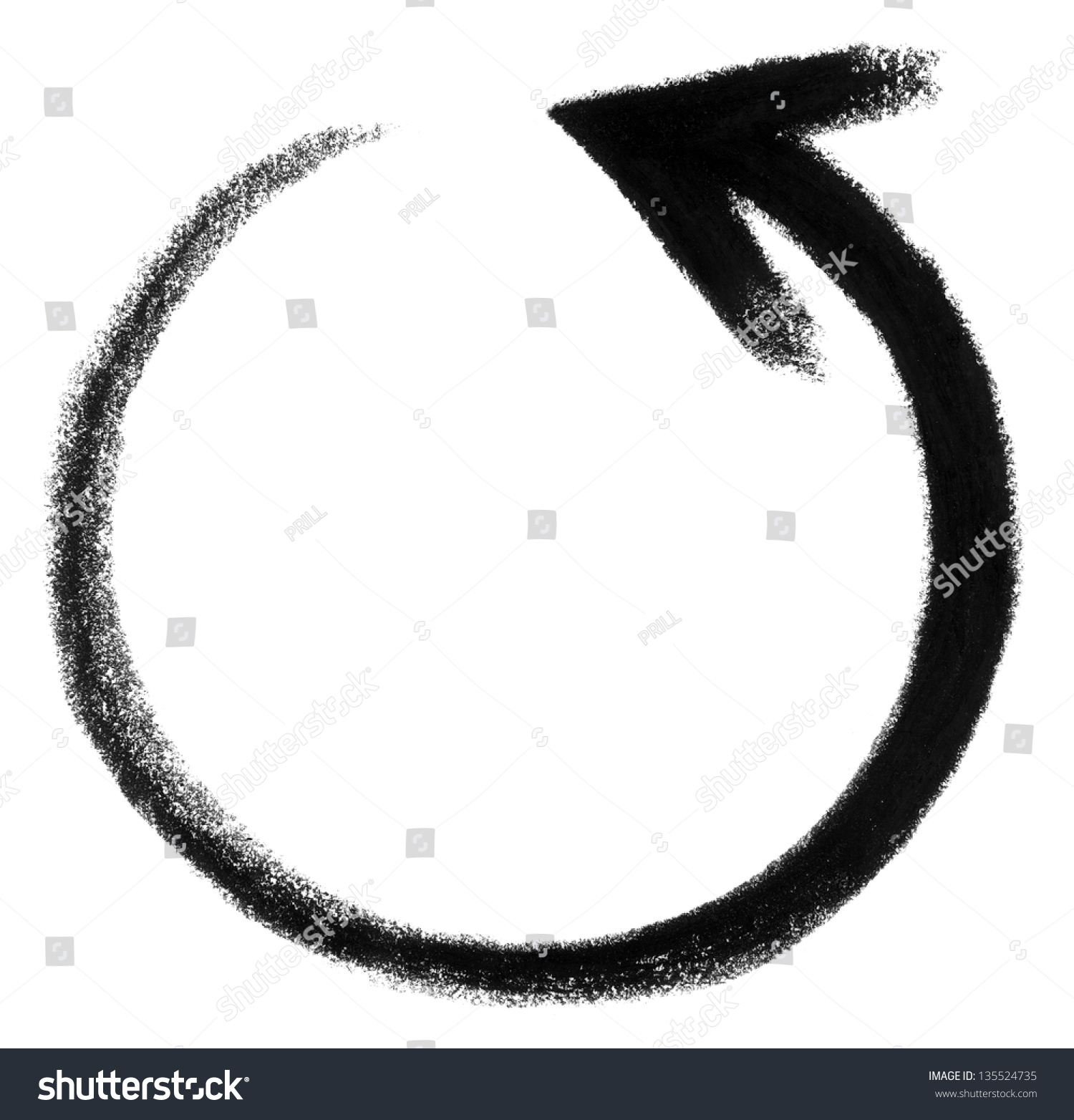 Crayon Painted Turn Around Arrow In White Back Stock Photo 135524735 ... Crayon Painted Turn Around Arrow In White Back Stock Photo 135524735 ...