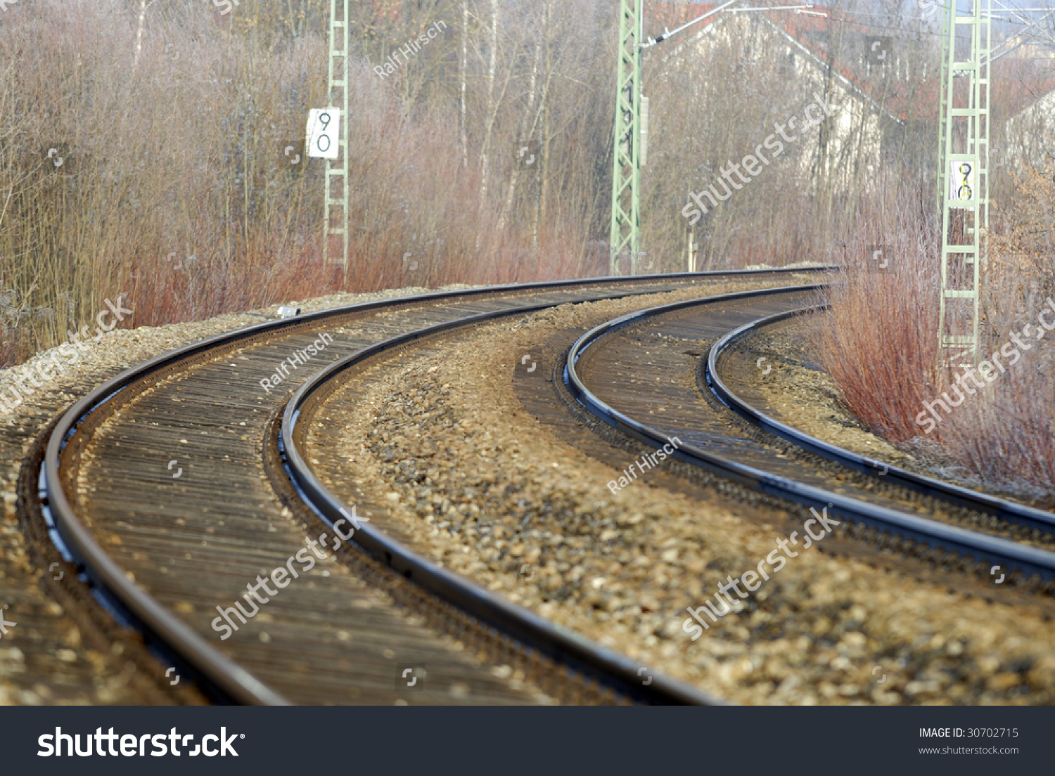 Curved Railroad Track Stock Photo 30702715 : Shutterstock Curved Railroad Track Stock Photo 30702715 : Shutterstock