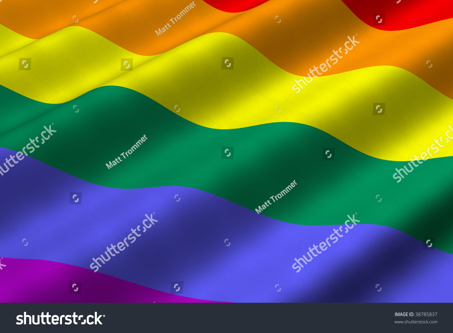 Detailed 3d Rendering Closeup Of The Rainbow Flag Representing The Lgbt