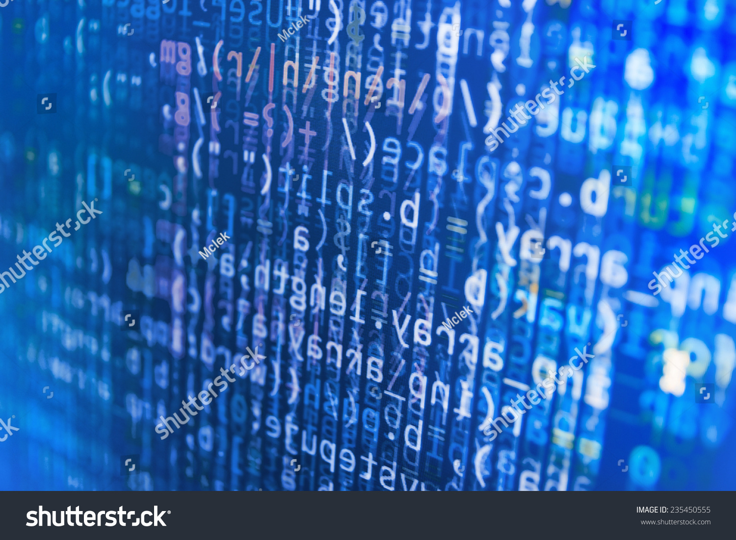 Digital Abstract Bits Data Stream Cyber Pattern Digital Background Blue Color Vignette Light