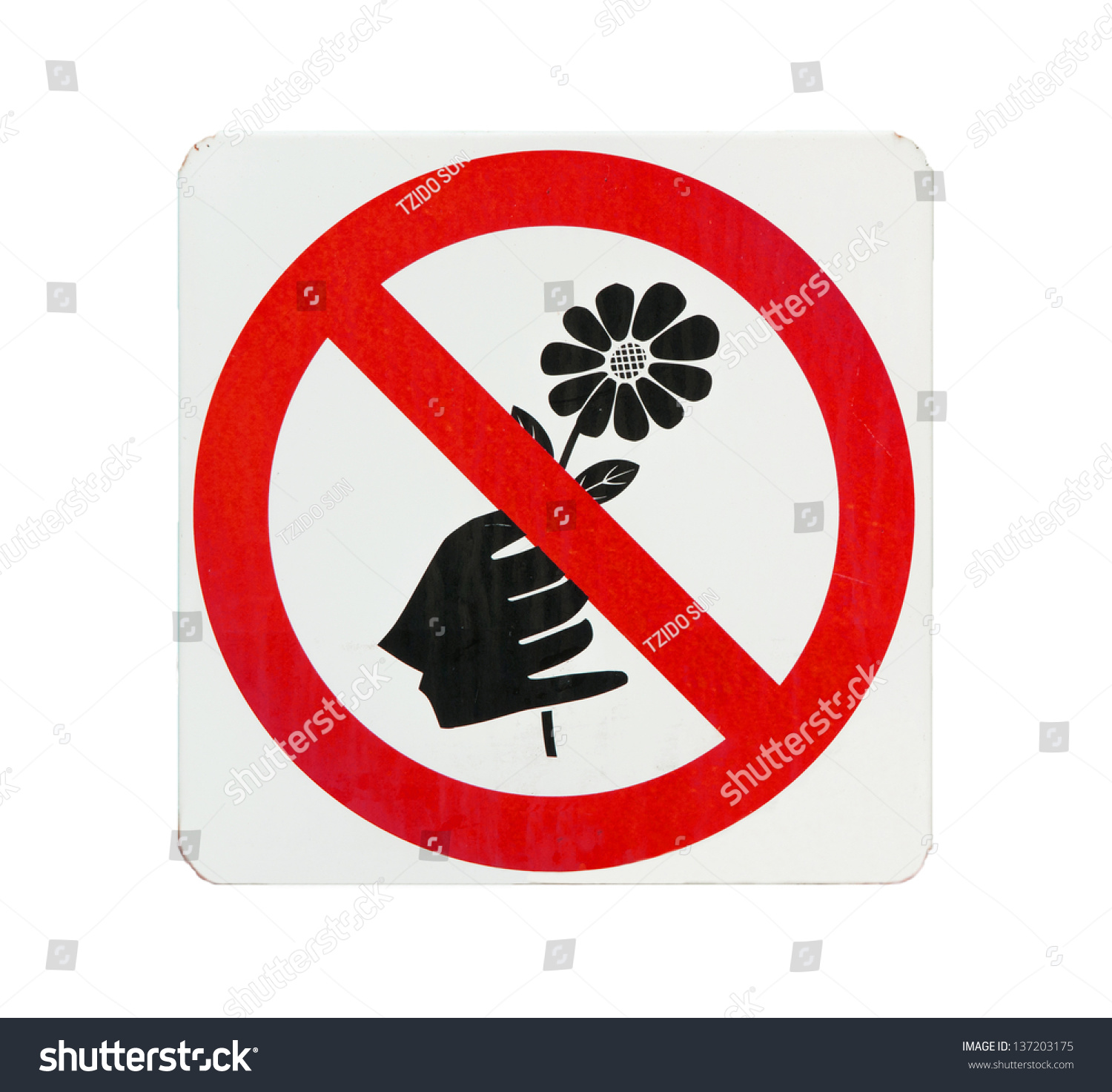 Do Not Pick Flower Sign,Red Cycle Color Stock Photo 137203175 ... Do Not Pick Flower Sign,Red Cycle Color Stock Photo 137203175 ...