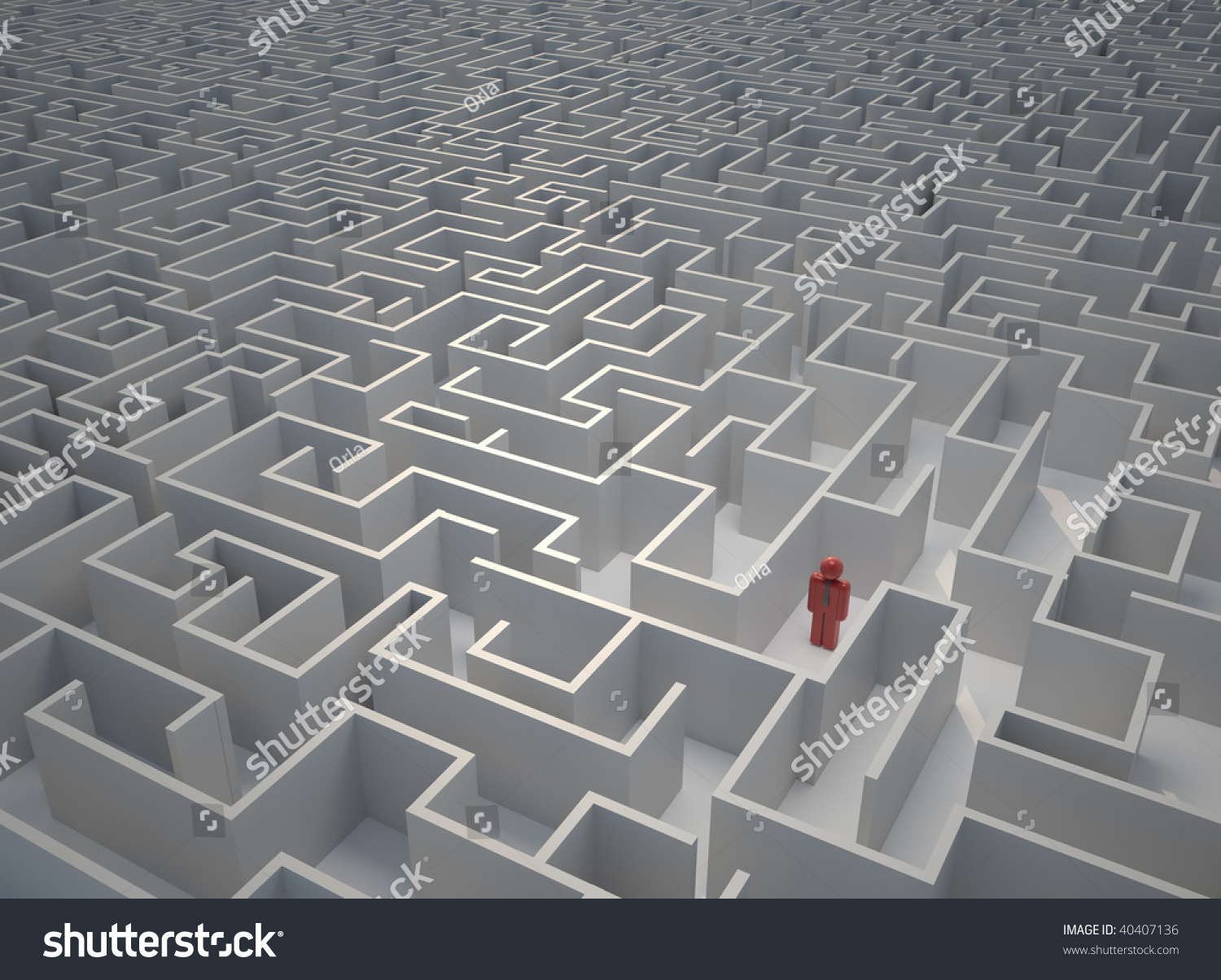 Icon Man Lost Huge Maze 3d Stock Illustration 40407136 Shutterstock