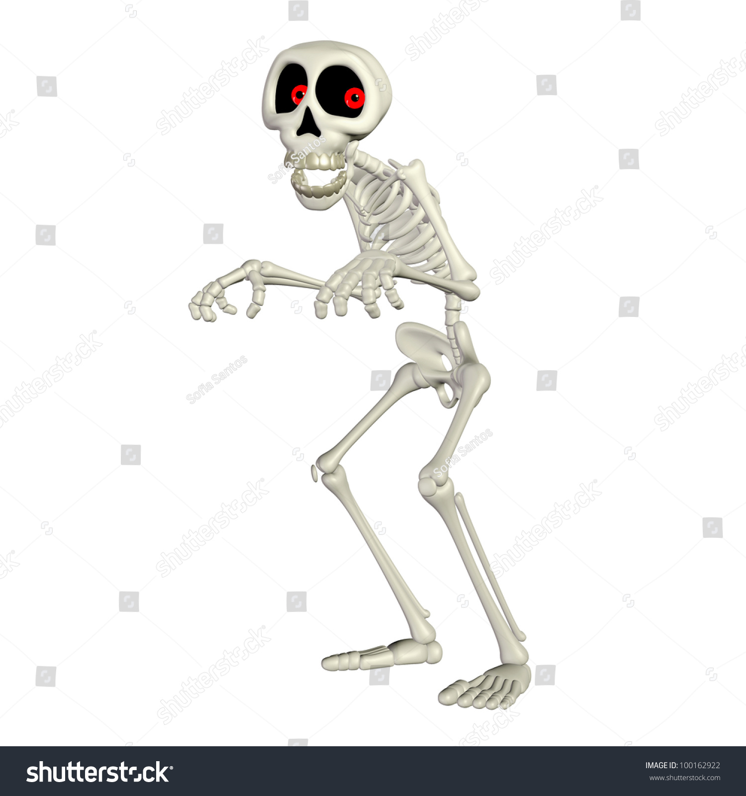 Illustration Happy Skeleton Cartoon Isolated On Stock Illustration