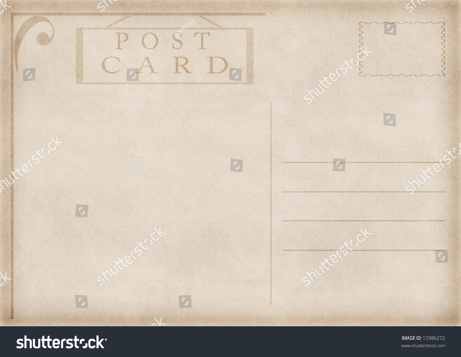 Illustration Of Old Vintage Blank Postcard - 12986272 : Shutterstock Illustration Of Old Vintage Blank Postcard - 12986272 : Shutterstock
