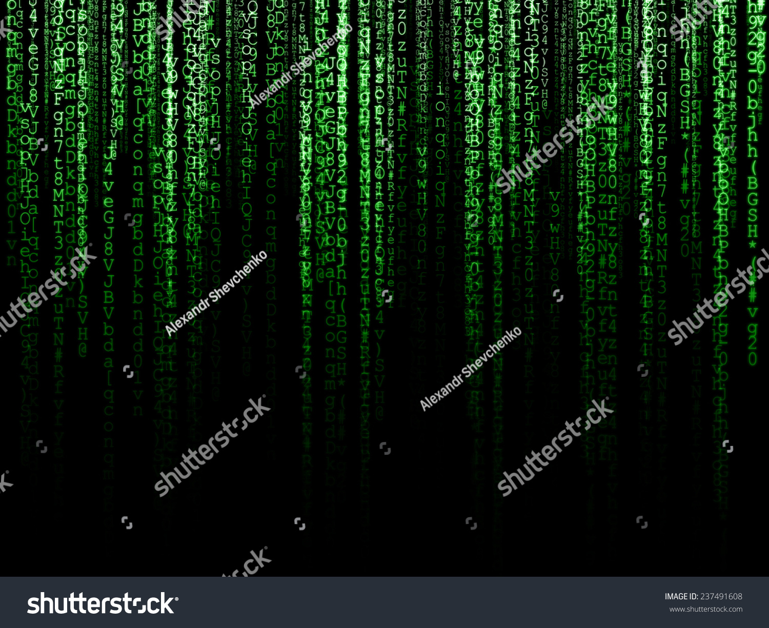 Matrix Computer Generated Symbols On Black Stock Illustration 237491608