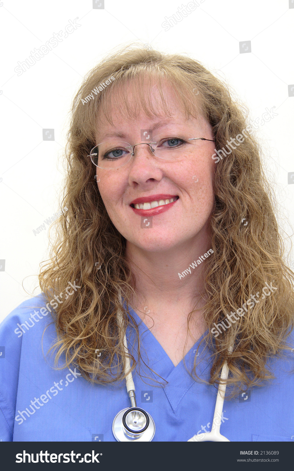 Nurse Long Blonde Hair Wearing Stethoscope Stock Photo 2136089 ... Nurse Long Blonde Hair Wearing Stethoscope Stock Photo 2136089 ...