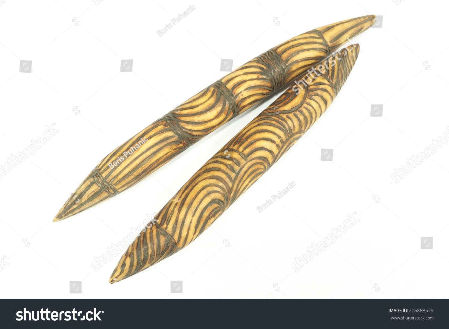 Traditional Wooden Australian Aboriginal Clap Sticks Decorated With ... Traditional Wooden Australian Aboriginal Clap Sticks Decorated With ...