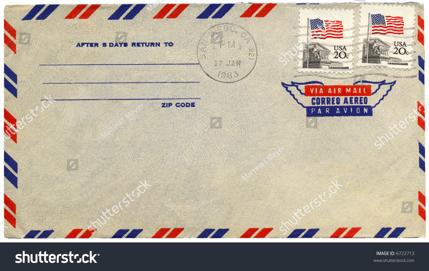 Vintage Airmail Envelope From Usa Stock Photo 6722713 : Shutterstock Vintage Airmail Envelope From Usa Stock Photo 6722713 : Shutterstock