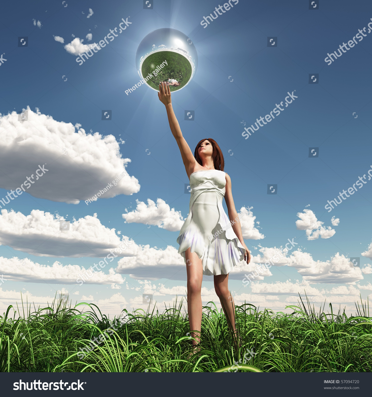 Woman Holding Mirror Sphere Stock Photo 57094720 : Shutterstock Woman Holding Mirror Sphere Stock Photo 57094720 : Shutterstock