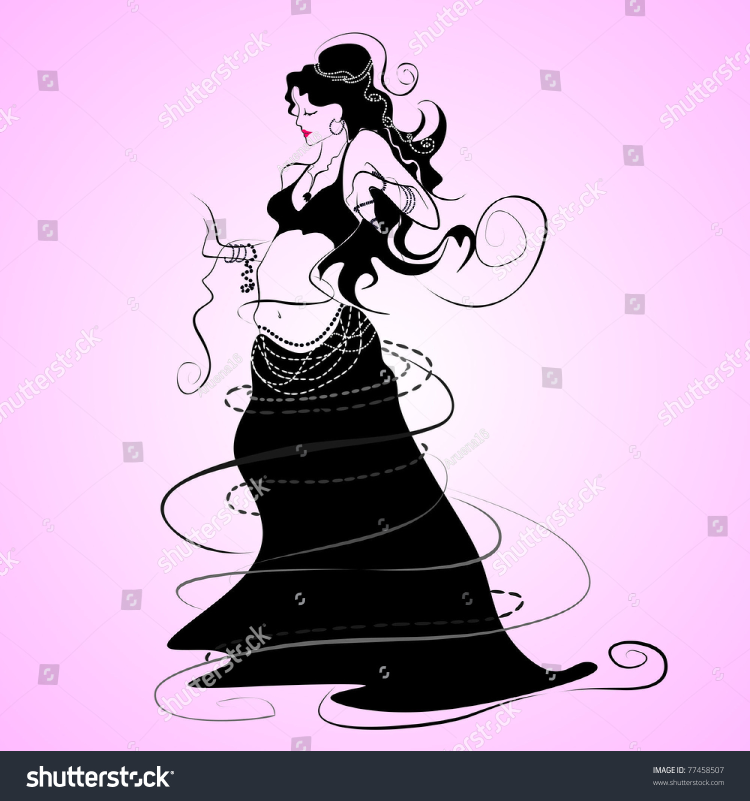 Belly Dancer Vector 77458507 Shutterstock