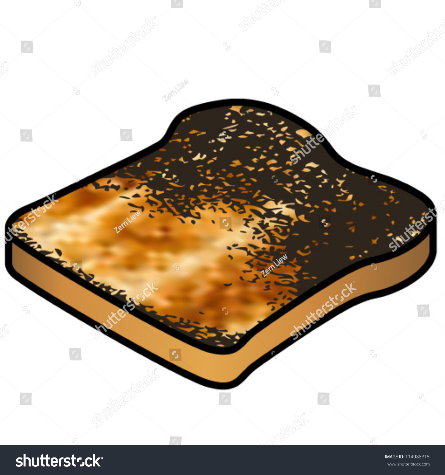 A Piece Of Burnt Toast. Stock Vector Illustration 114988315 : Shutterstock A Piece Of Burnt Toast. Stock Vector Illustration 114988315 : Shutterstock