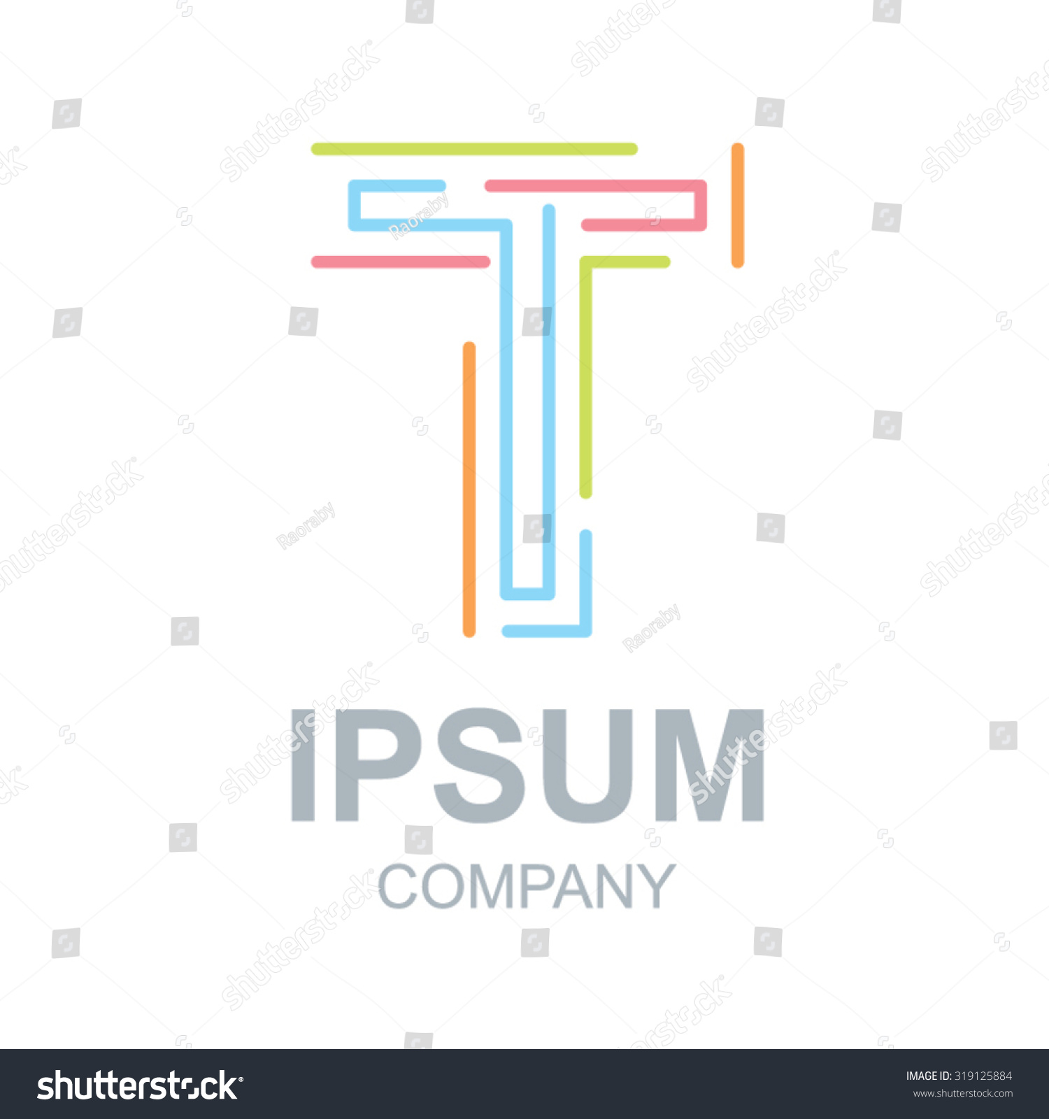 Abstract Letter T Logo Design Templatebusinesscolorful Creative Sign