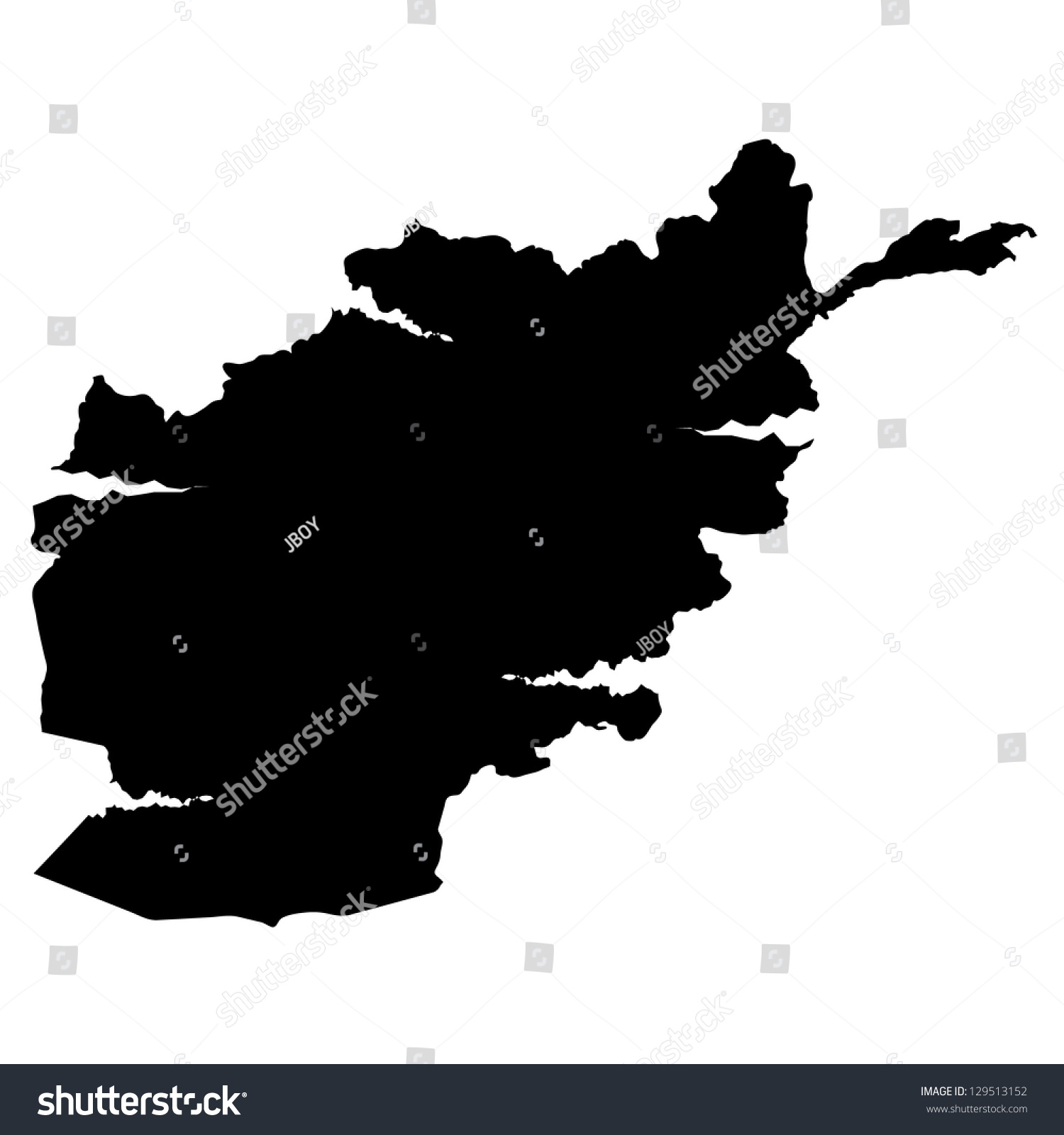Afghanistan Map Silhouette Stock Vector 129513152 Shutterstock