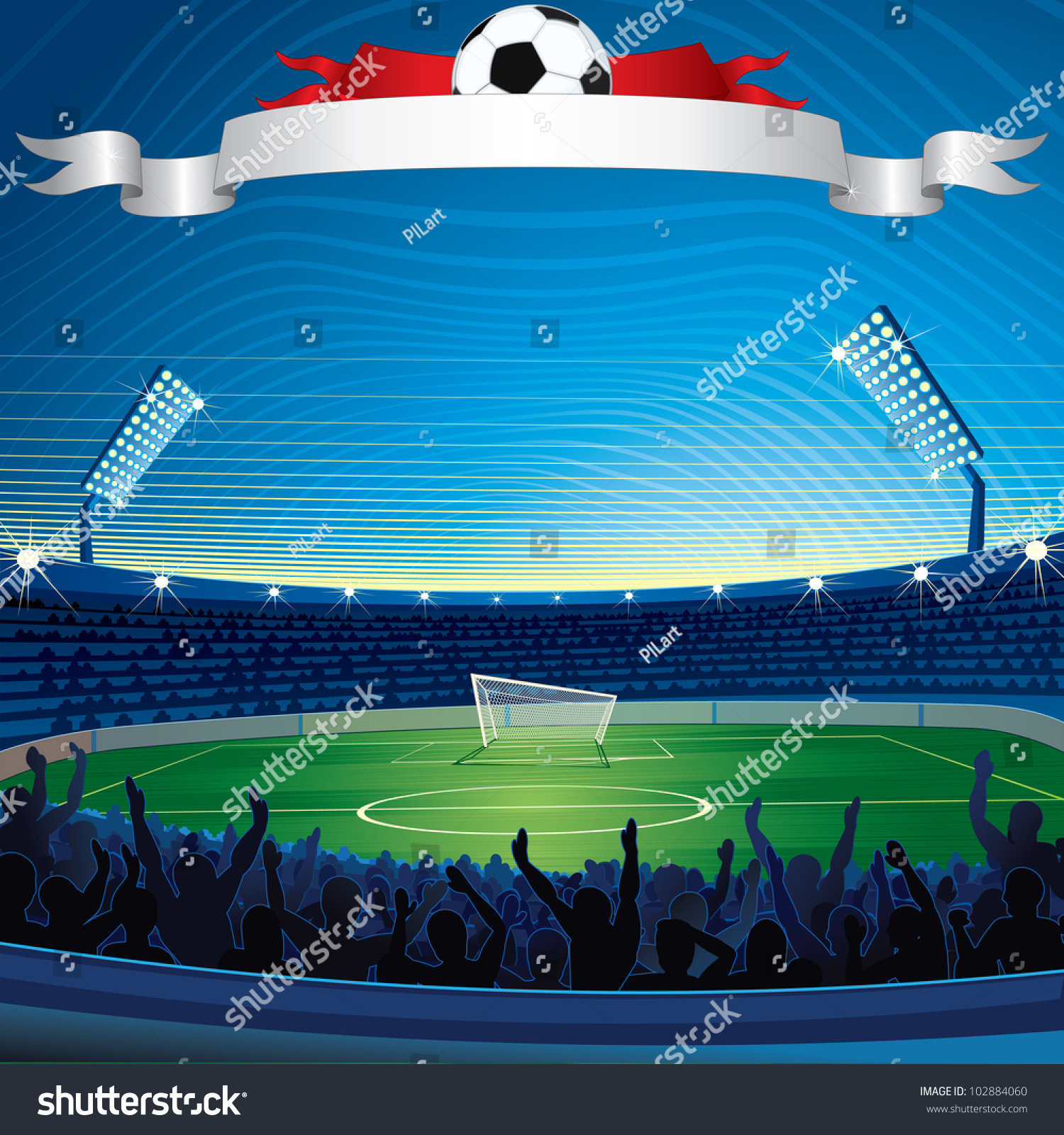 Background With Soccer Stadium. Vector Illustration - 102884060 ... Background With Soccer Stadium. Vector Illustration - 102884060 ...