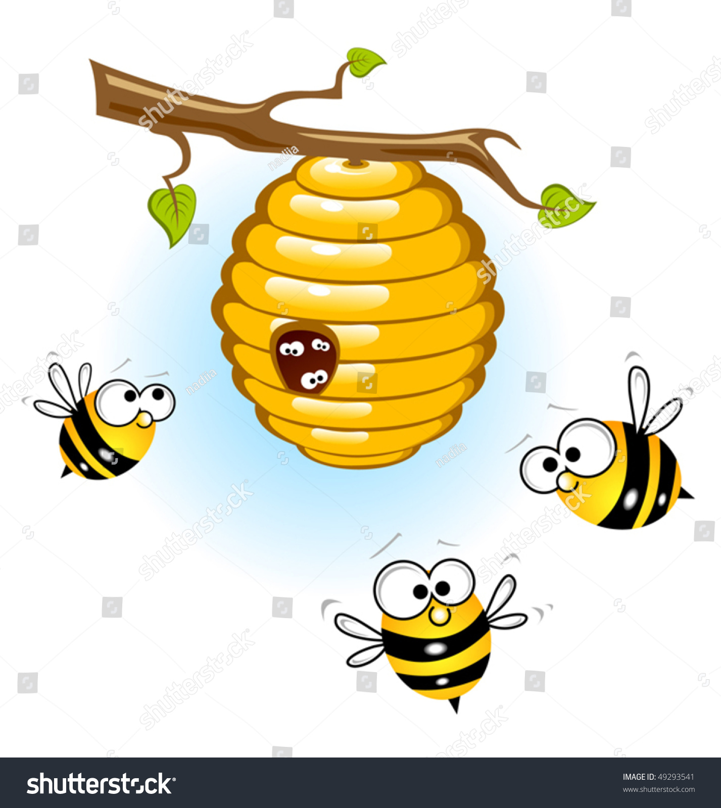 Bees And A Beehive Stock Vector Illustration 49293541 : Shutterstock Bees And A Beehive Stock Vector Illustration 49293541 : Shutterstock
