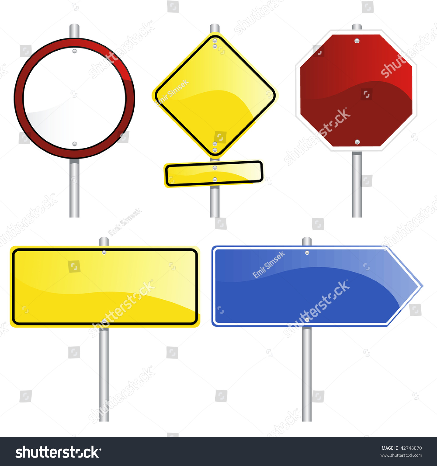 Blank Traffic Signs Stock Vector Illustration 42748870 : Shutterstock Blank Traffic Signs Stock Vector Illustration 42748870 : Shutterstock