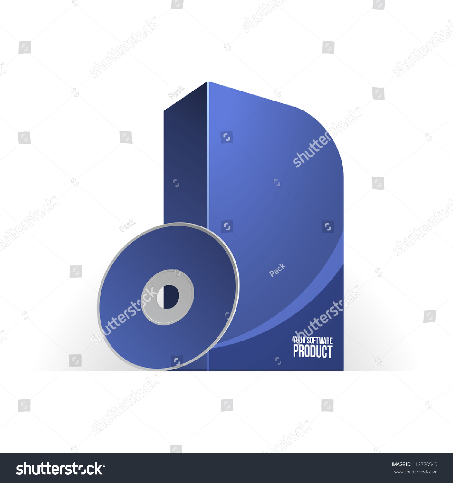 Blue Software Box Rounded Corners Ready Stock Vector 113770540