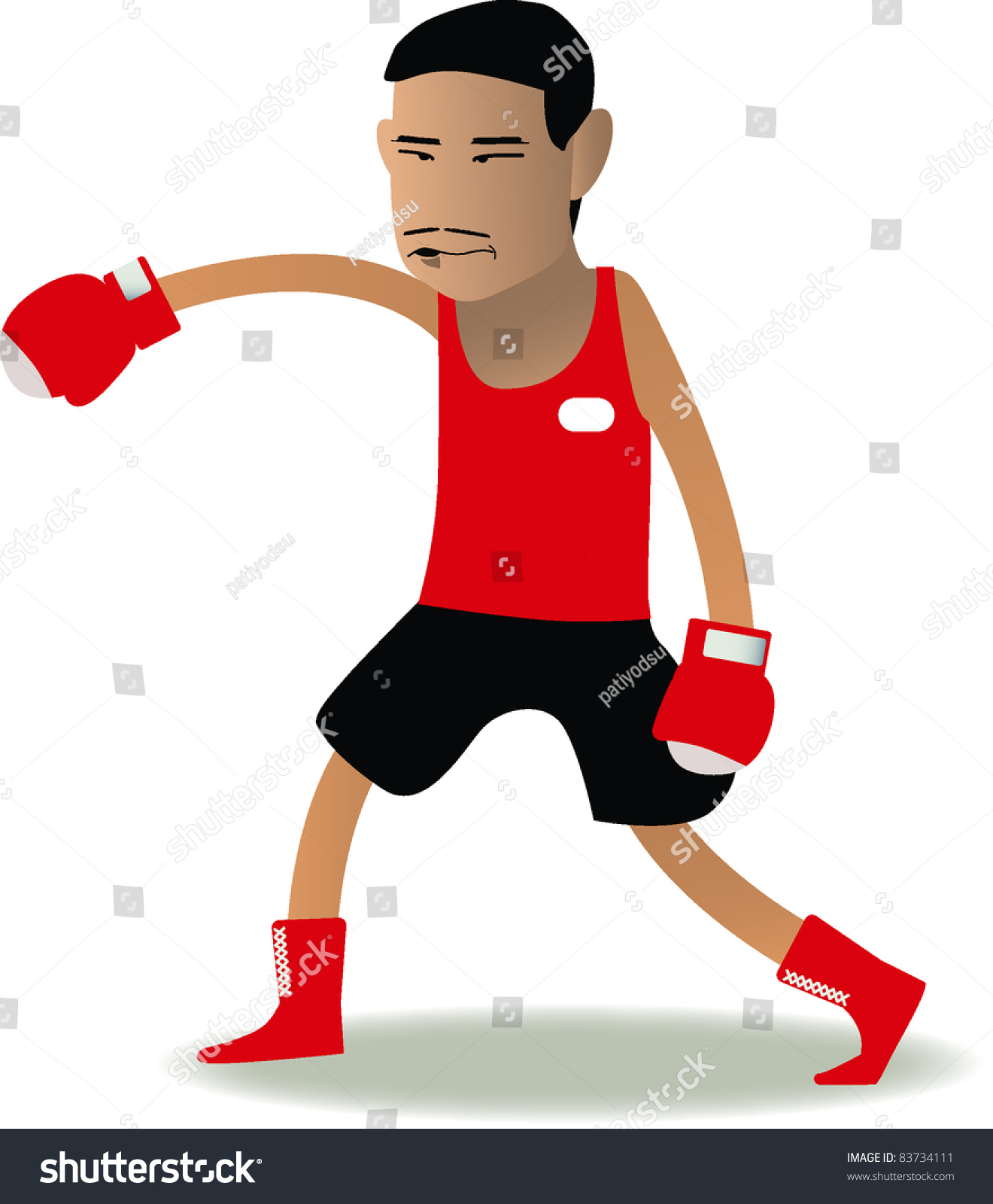 Boxer Cartoon In Red Corner Set Stock Vector Illustration 83734111 Shutterstock