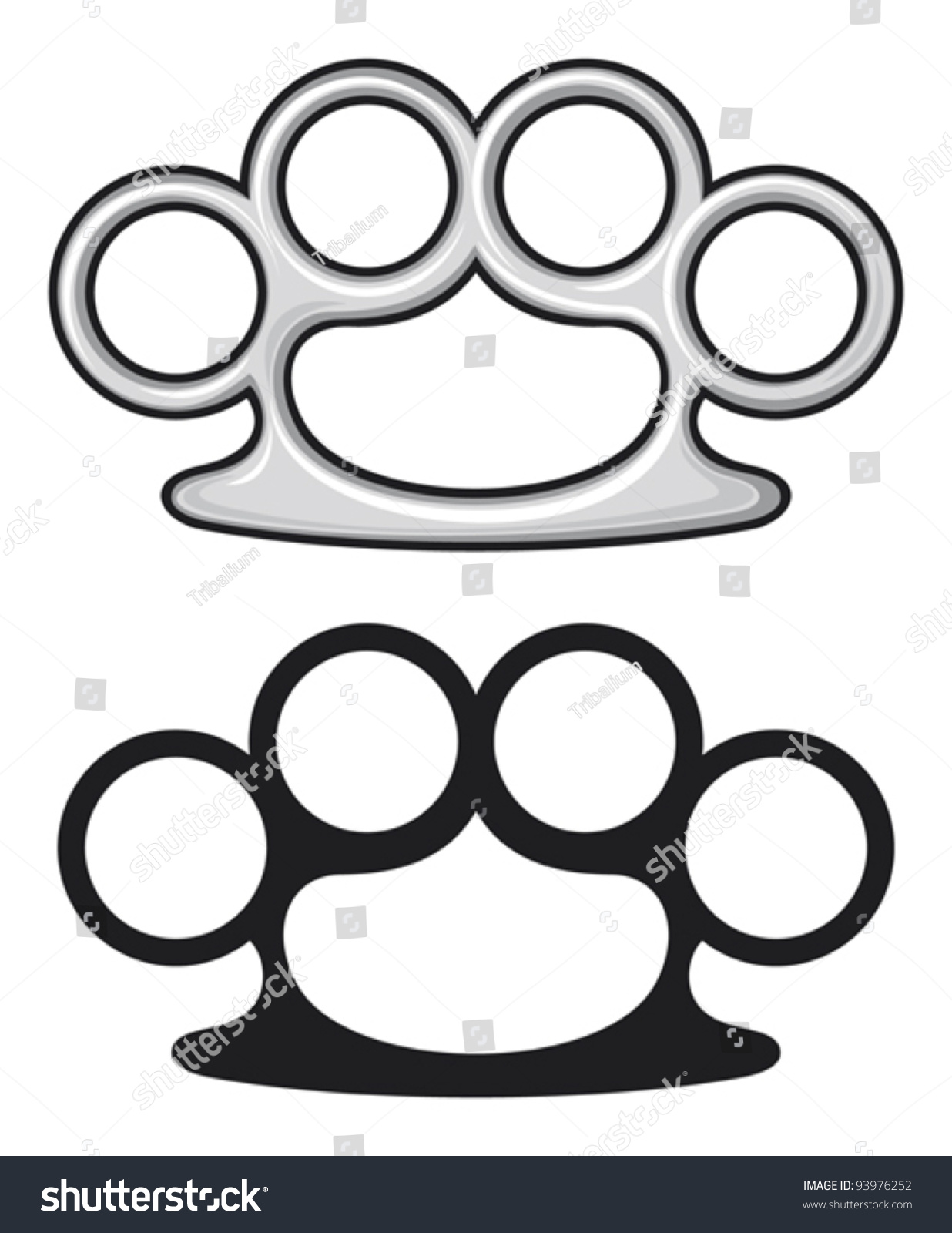 Brass Knuckles Weapon Stock Vector Illustration 93976252 Shutterstock
