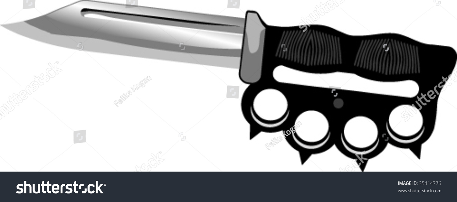 Brass Knuckles With Knife Combined Stock Vector Illustration 35414776 Shutterstock