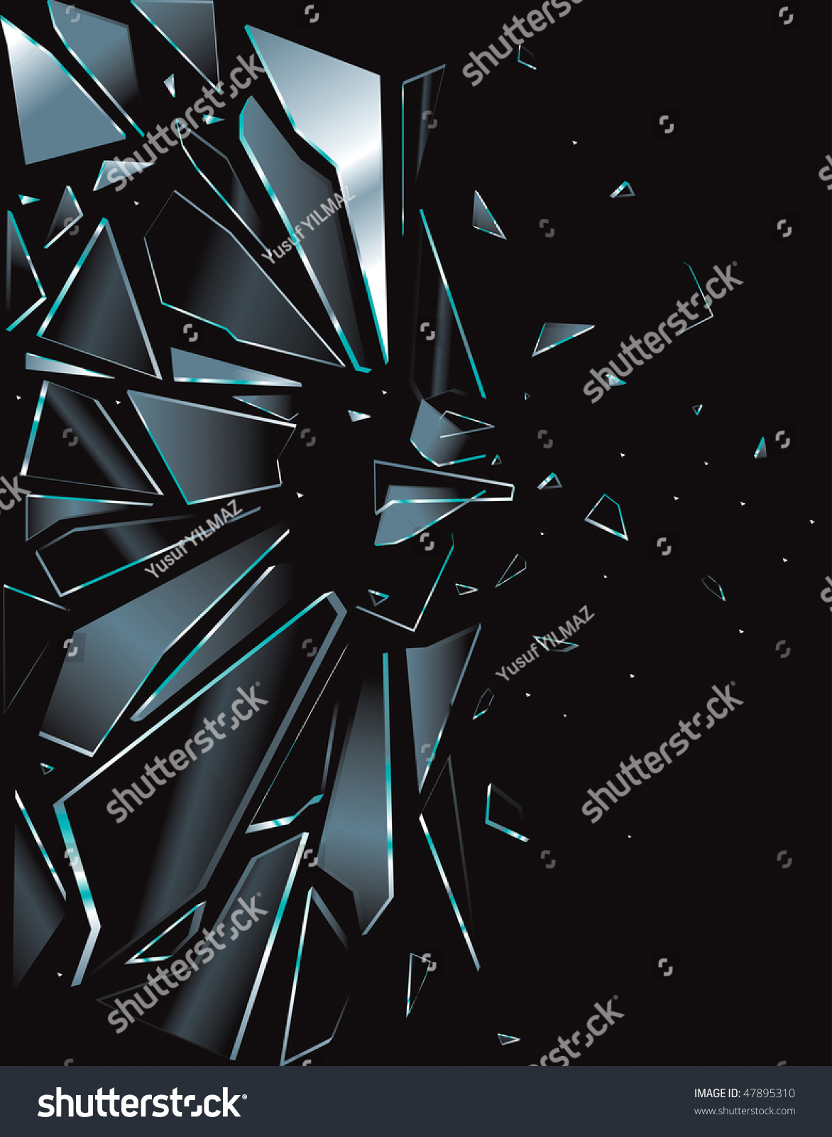 Broken Glass Black 1 Vector Drawing 47895310 Shutterstock