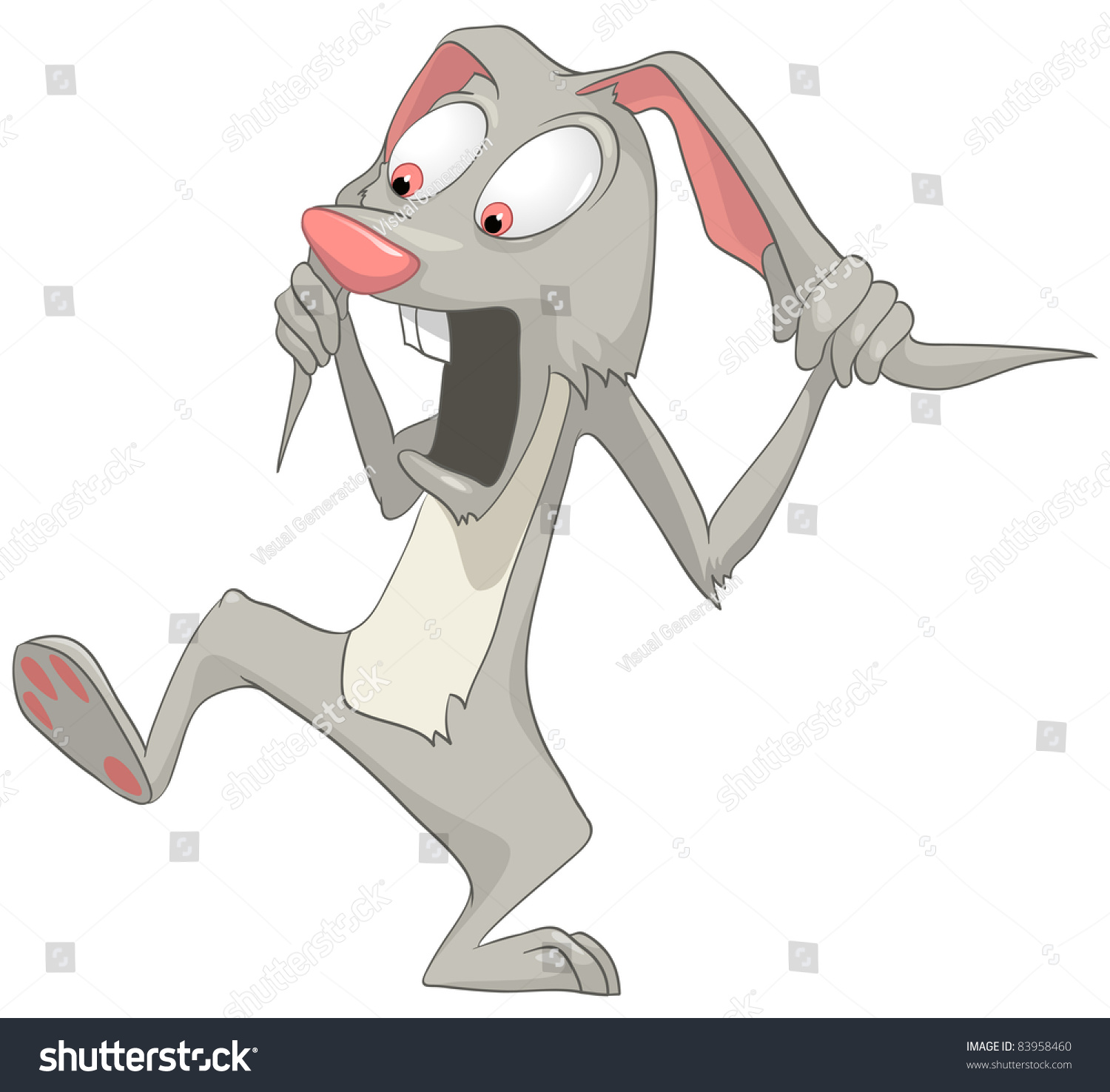 Cartoon Character Rabbit Isolated On White Background Vector