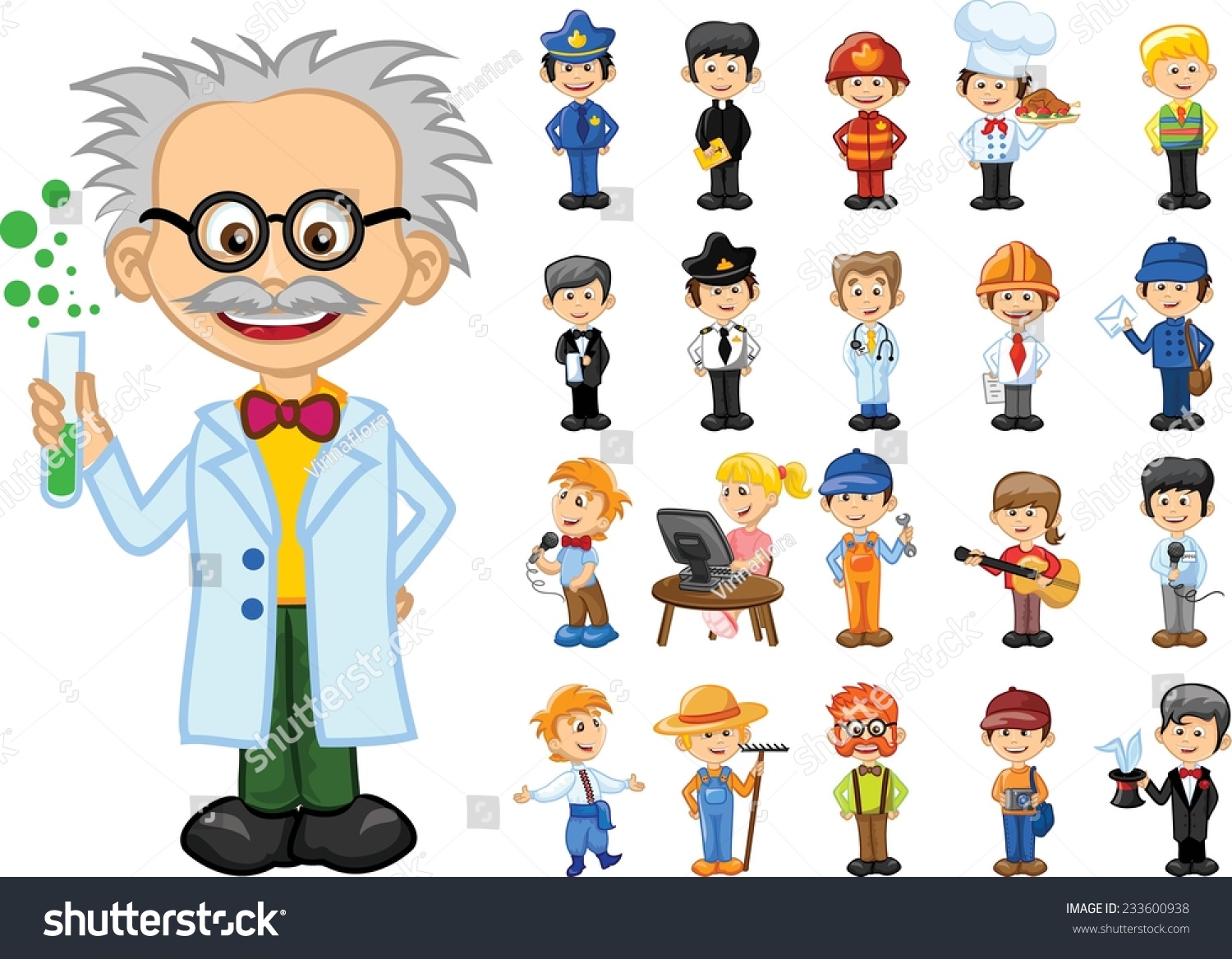 Cartoon Characters Of Different Professions Stock Vector Illustration ... Cartoon Characters Of Different Professions Stock Vector Illustration ...