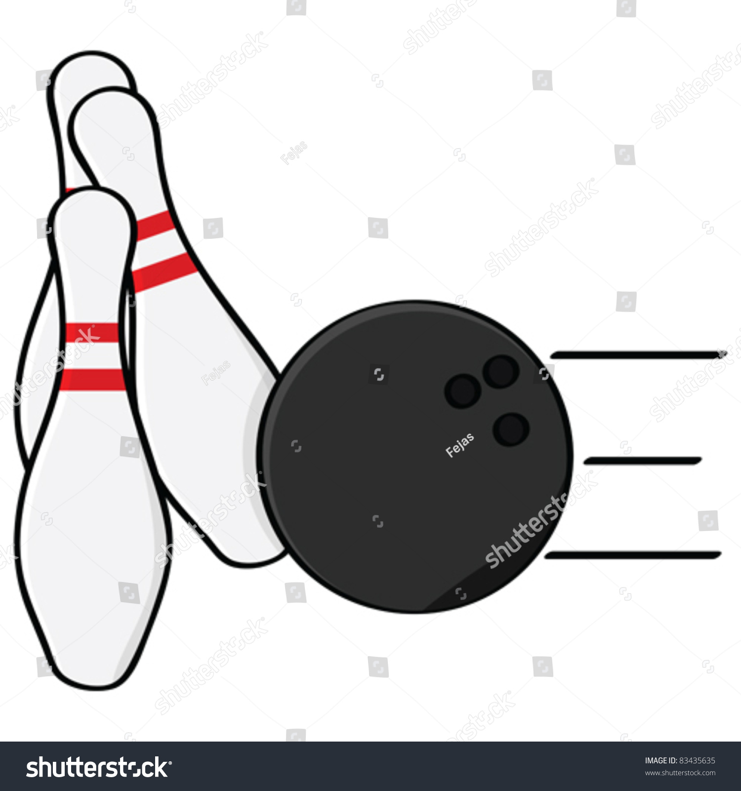 Cartoon Vector Illustration Showing A Bowling Ball Hitting Some Pins 83435635 Shutterstock