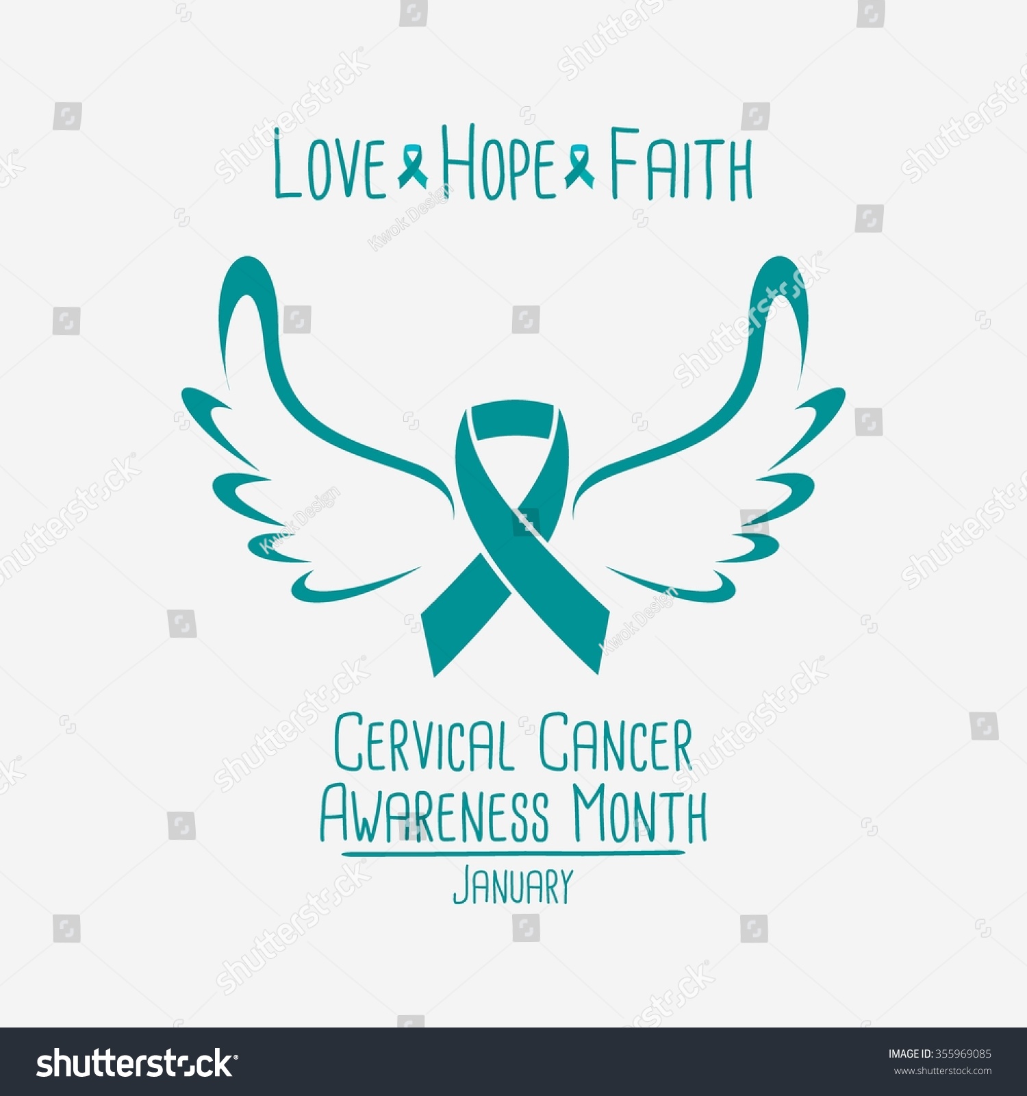 Cervical Cancer Awareness Logo Vector Illustration 355969085