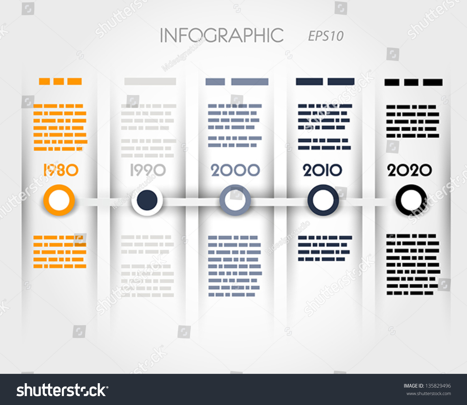Color Timeline Rings Columns Infographic Concept Stock Vector 135829496 Shutterstock