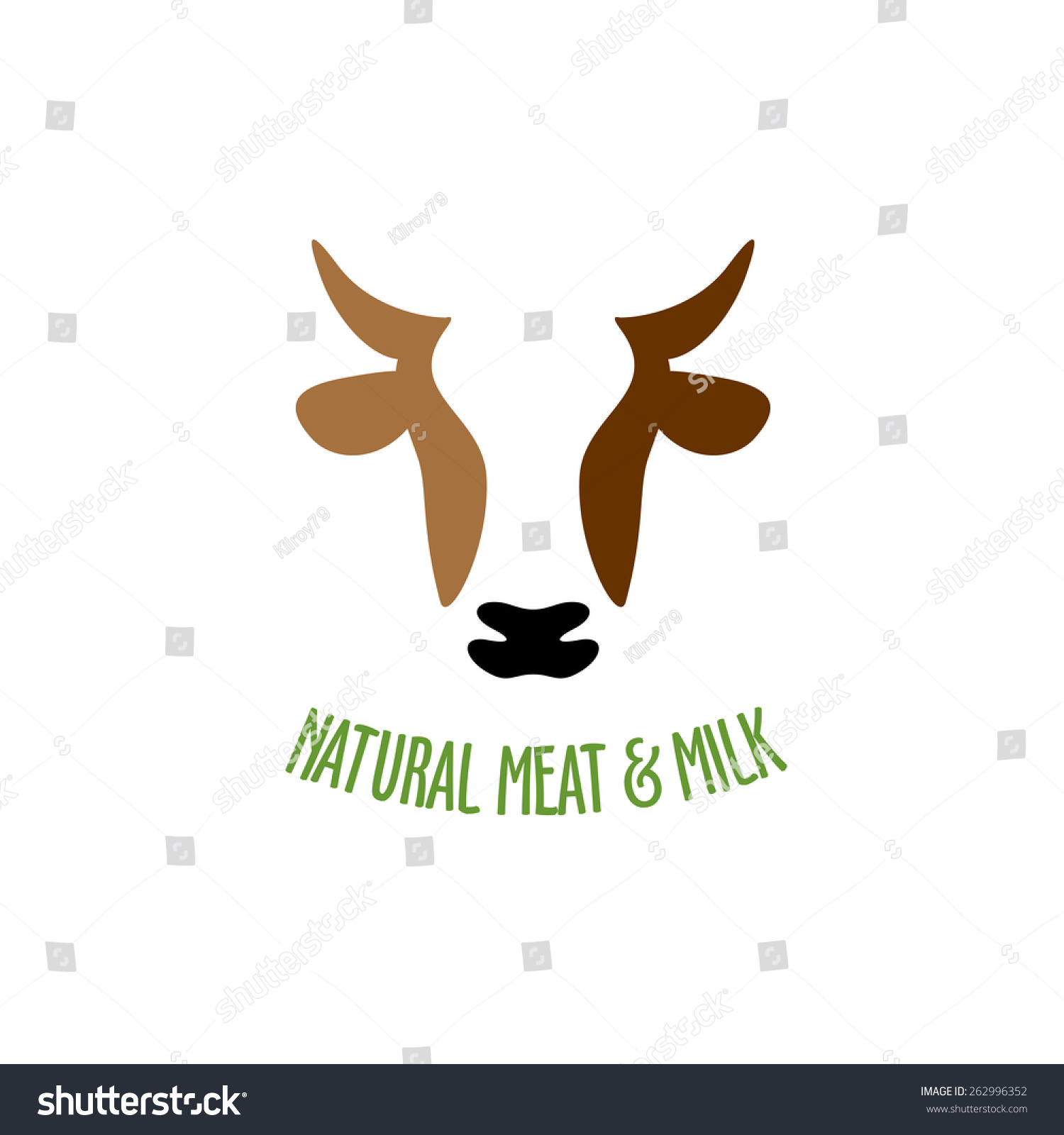 Cow Head Silhouette Vector Logo Icon Stock Vector 262996352 Shutterstock