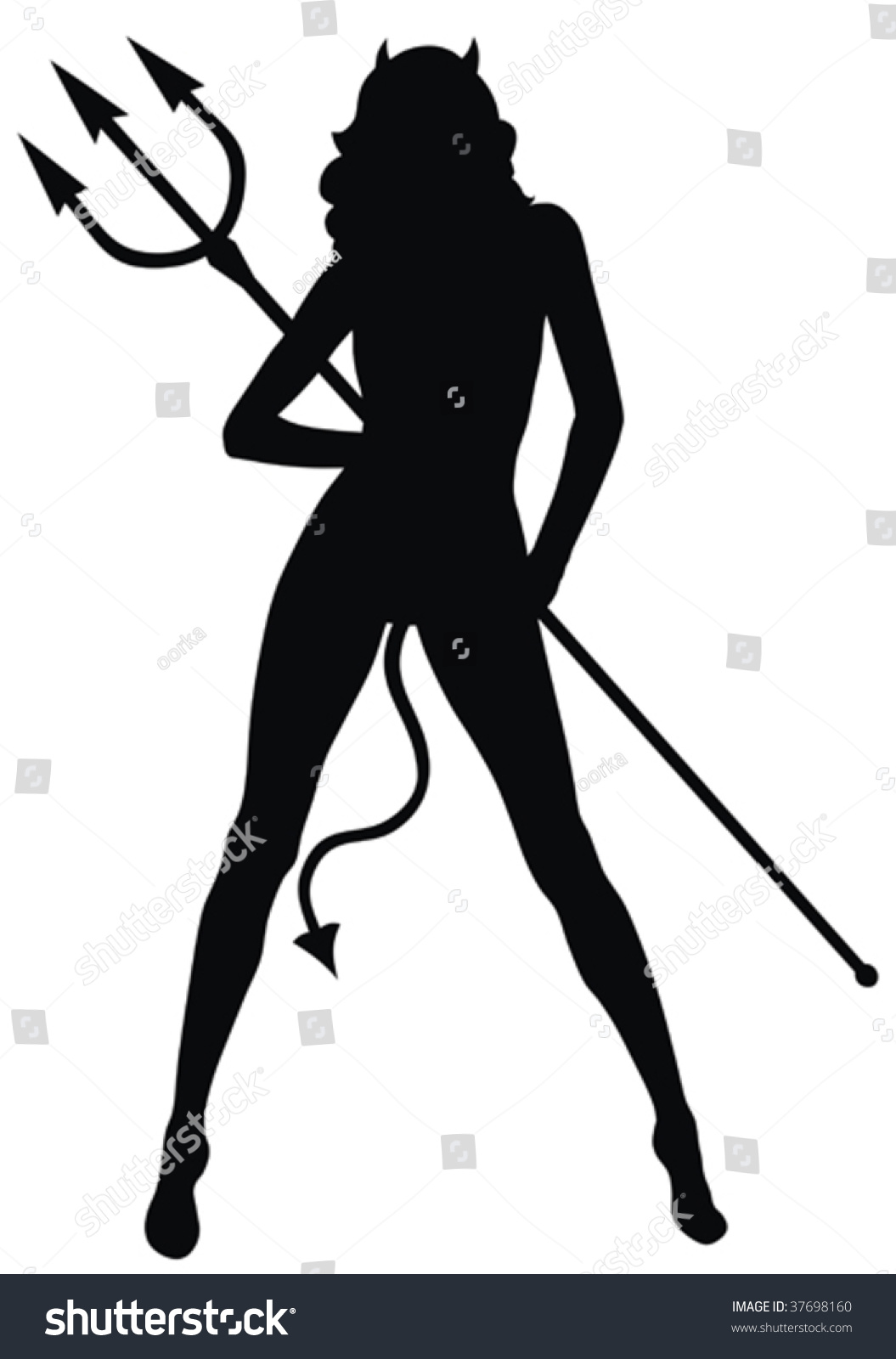 Devil Woman Silhouette Stock Vector Illustration 37698160 Shutterstock