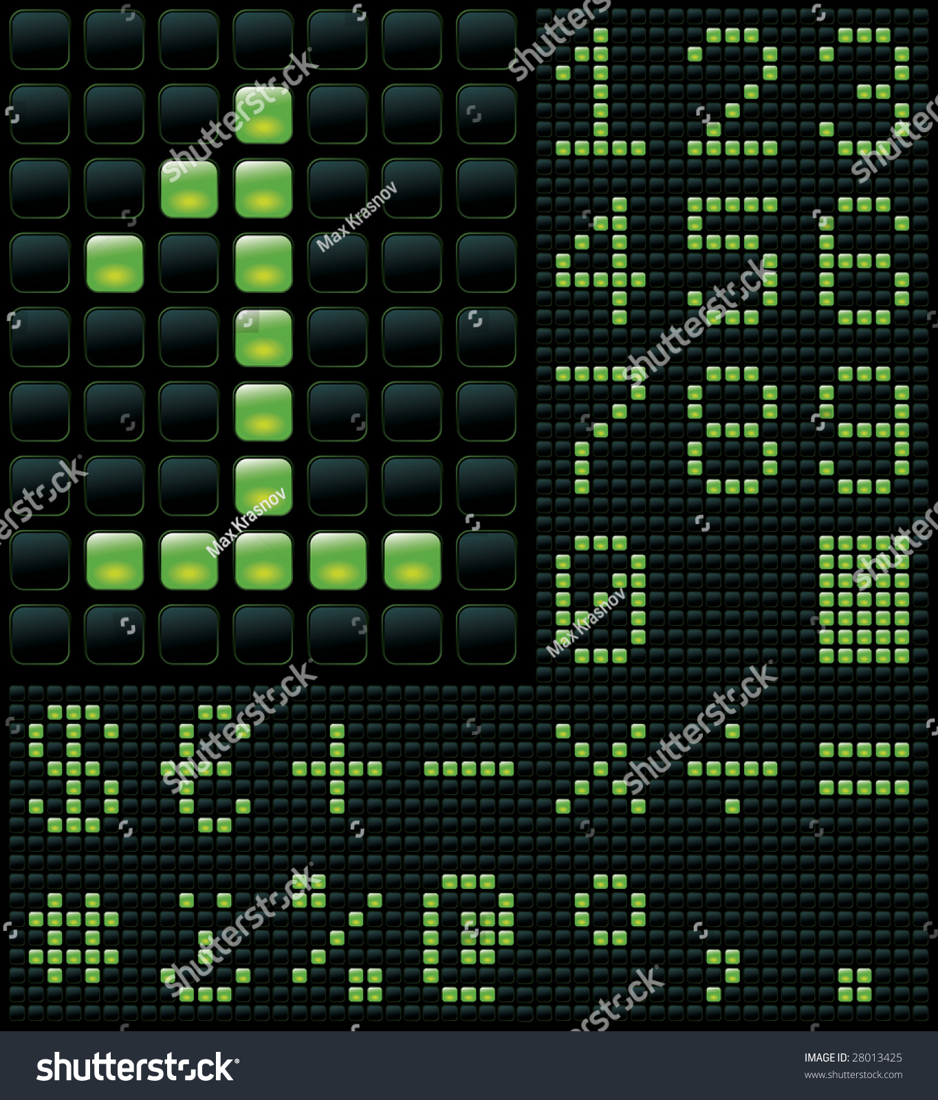 Dot Matrix Digits Symbols Stock Vector 28013425 - Shutterstock