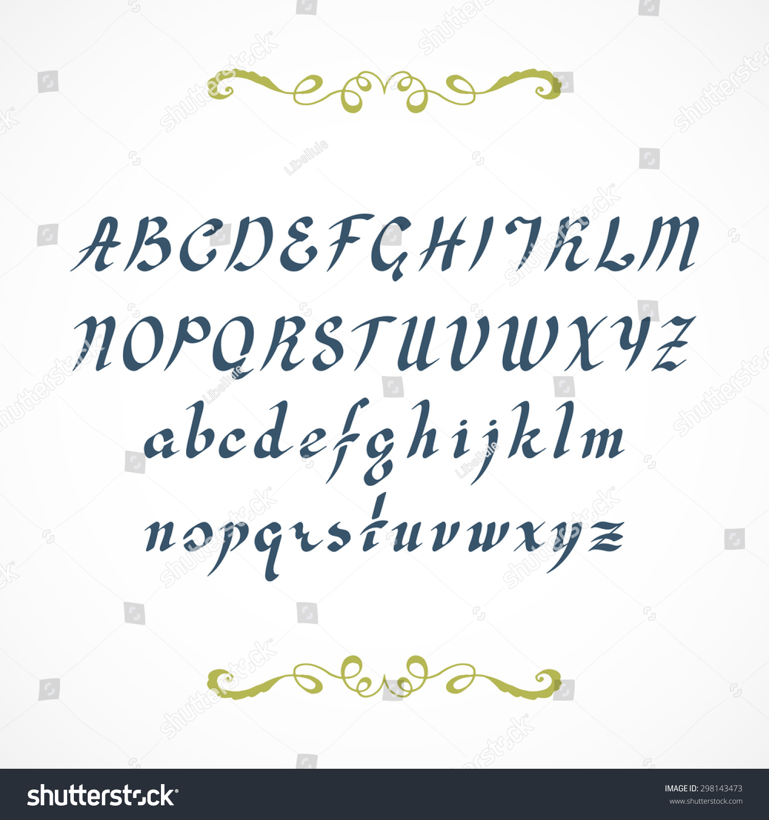Elegant Cursive Font Not Auto Traced Stock Vector 298143473 - Shutterstock