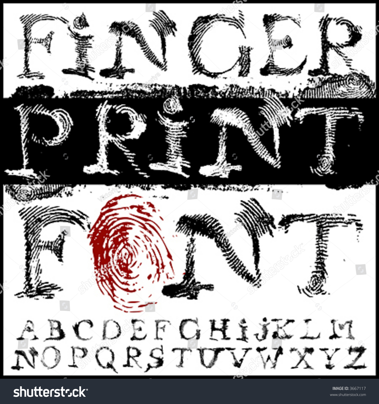 Fingerprint Font Stock Vector Illustration 3667117 : Shutterstock Fingerprint Font Stock Vector Illustration 3667117 : Shutterstock