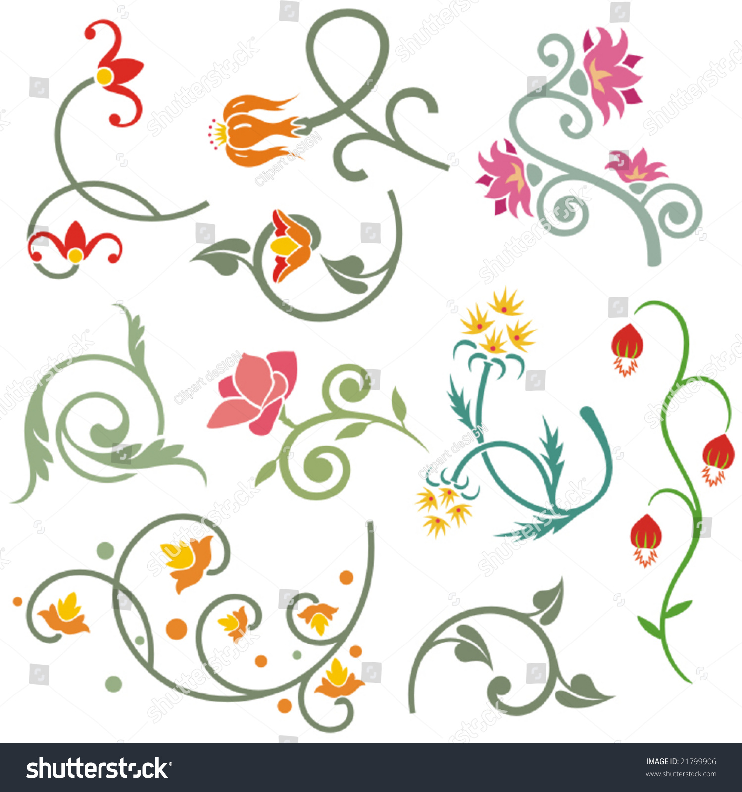 Floral Ornamental Design Elements, Vector Series. - 21799906 : Shutterstock Floral Ornamental Design Elements, Vector Series. - 21799906 : Shutterstock