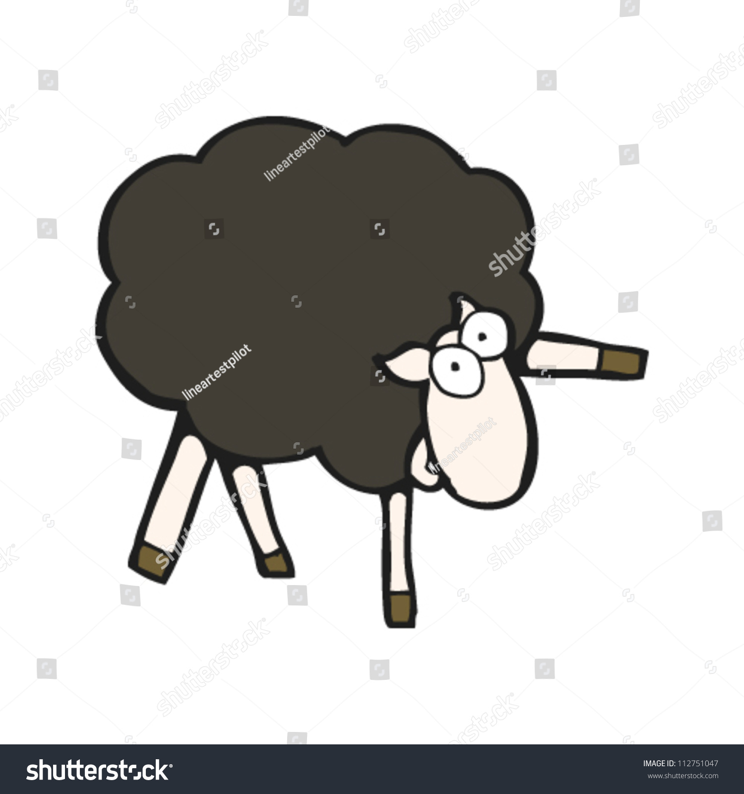 Funny Black Sheep Cartoon Stock Vector 112751047 Shutterstock