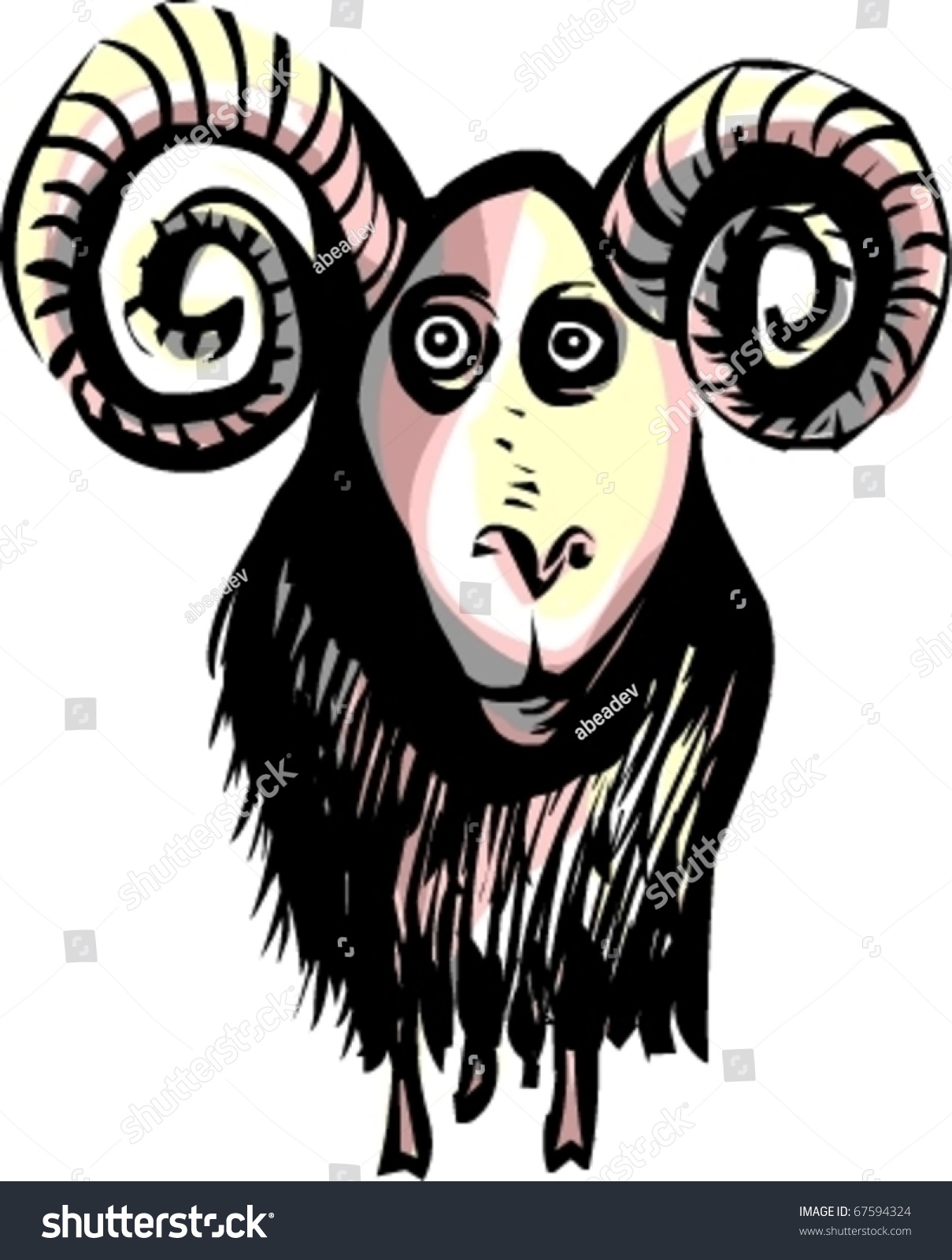 Funny Ram Stock Vector Illustration 67594324 Shutterstock