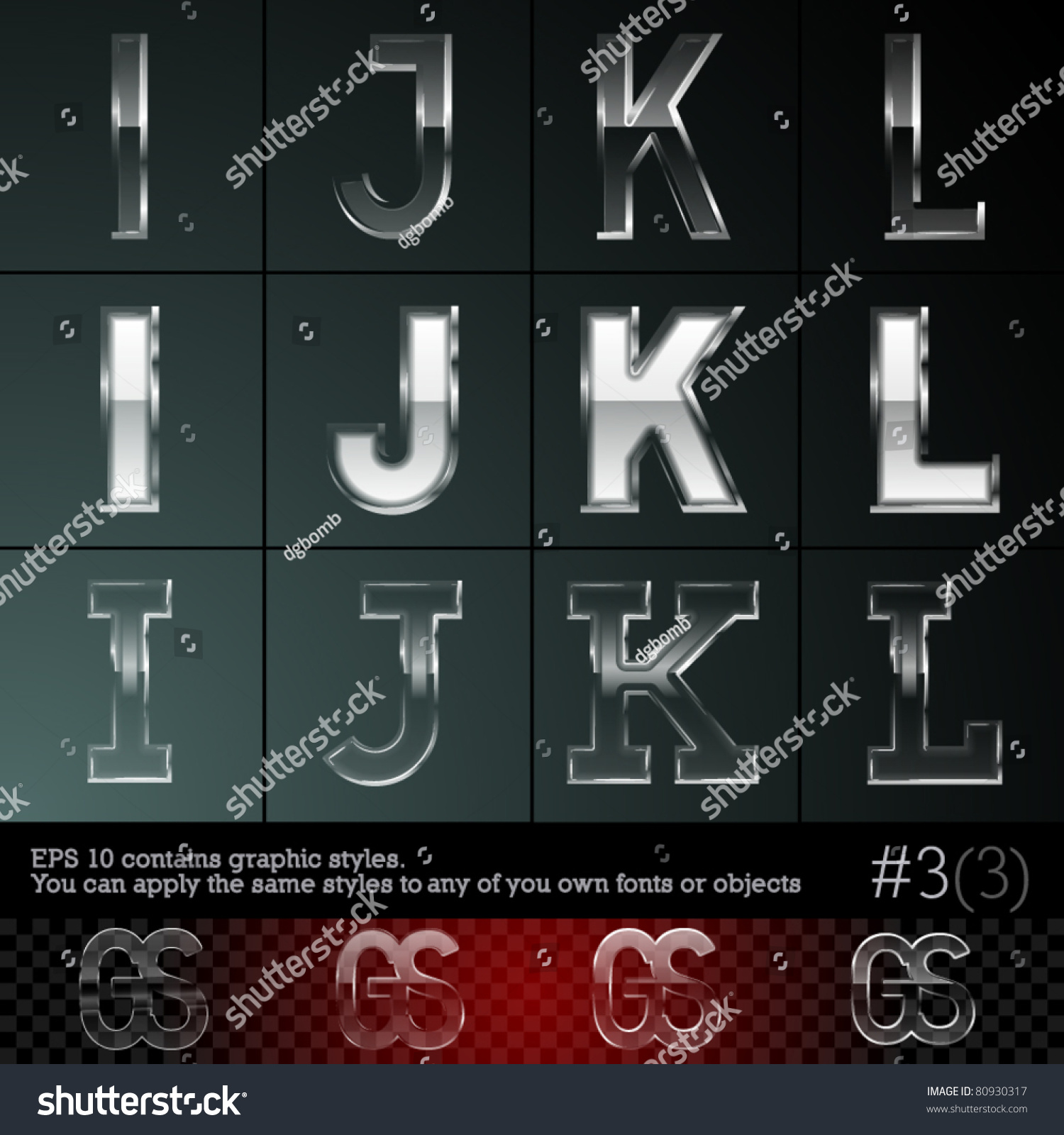 Glass Font Font Plus Graphic Styles Set 3 File Contains Graphic Styles Available In The