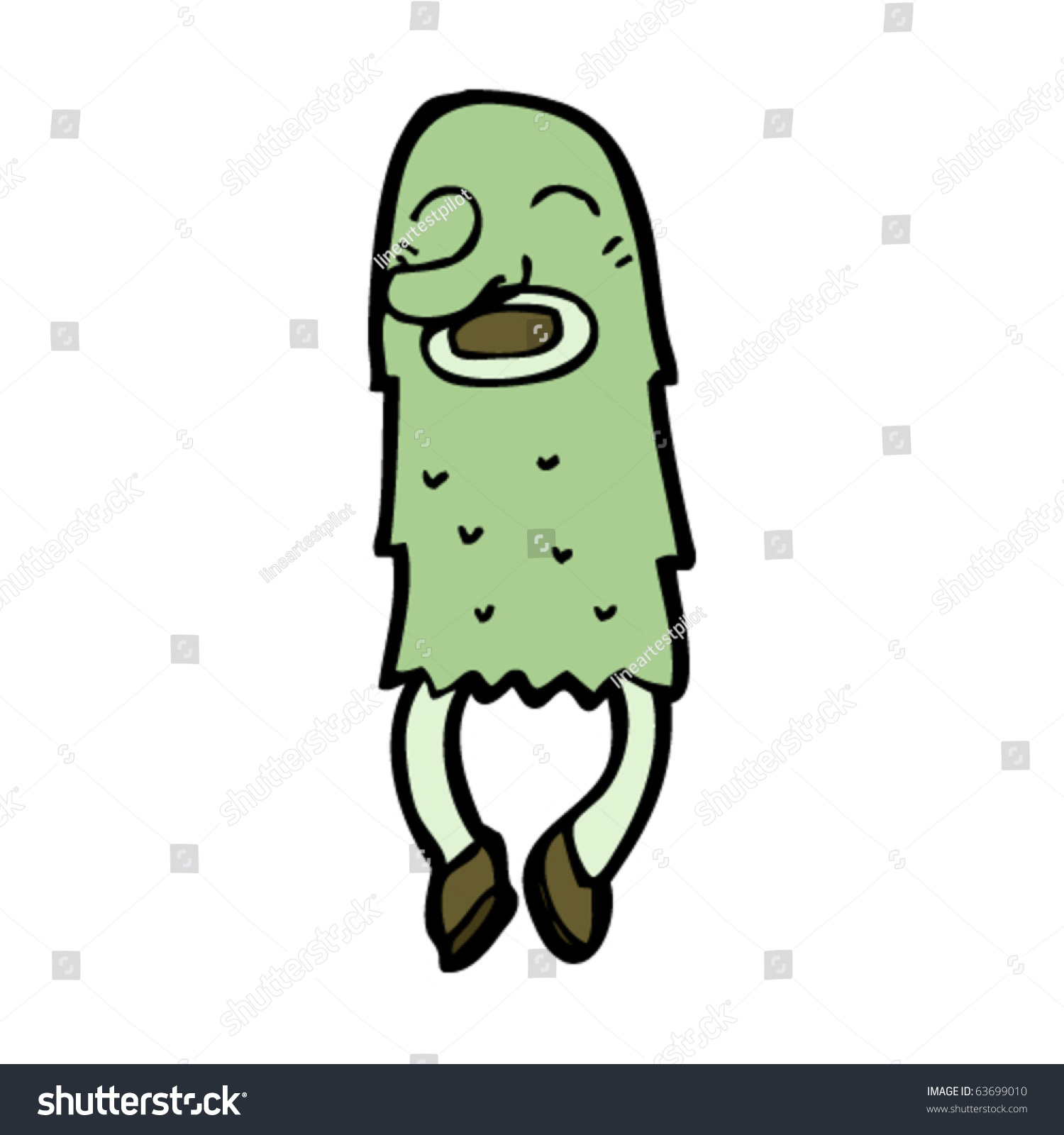 Green Hairy Monster Cartoon Stock Vector Illustration 63699010 Shutterstock