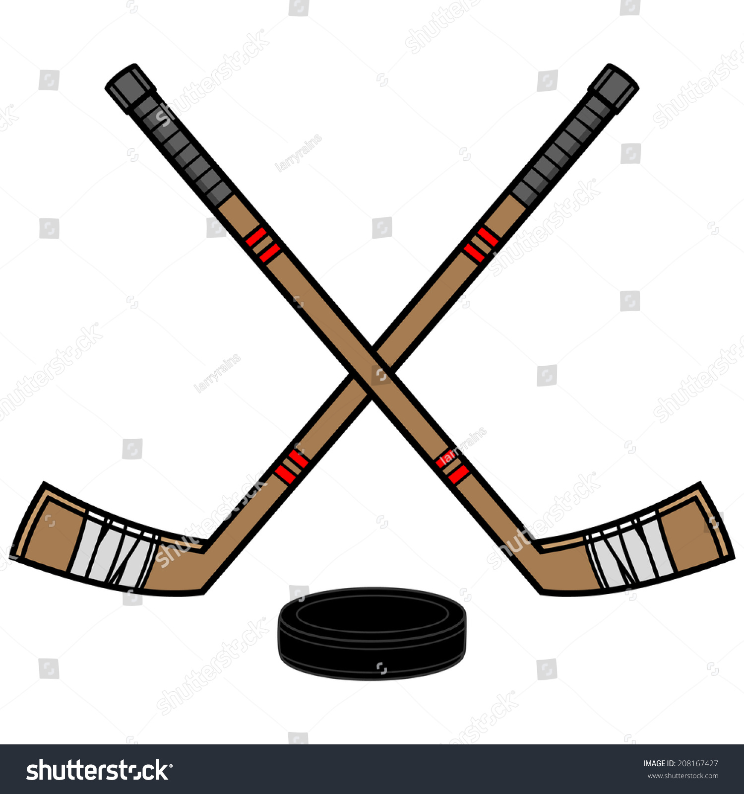 Hockey Sticks And Puck Stock Vector Illustration 208167427 : Shutterstock Hockey Sticks And Puck Stock Vector Illustration 208167427 : Shutterstock