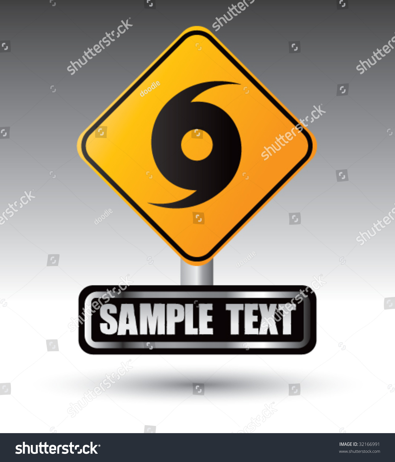 Hurricane Symbol In Warning Sign With Nameplate Stock Vector Illustration 32166991 Shutterstock
