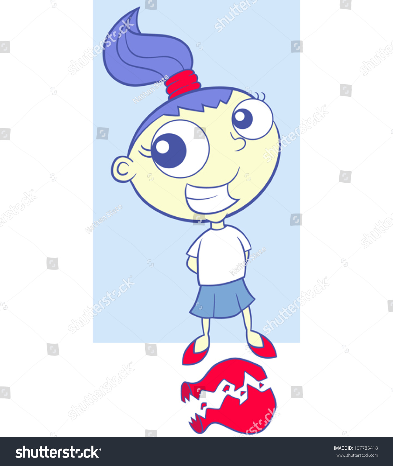 Illustration Of A Misbehaving Girl Who Has Broken A Vase 167785418 Shutterstock